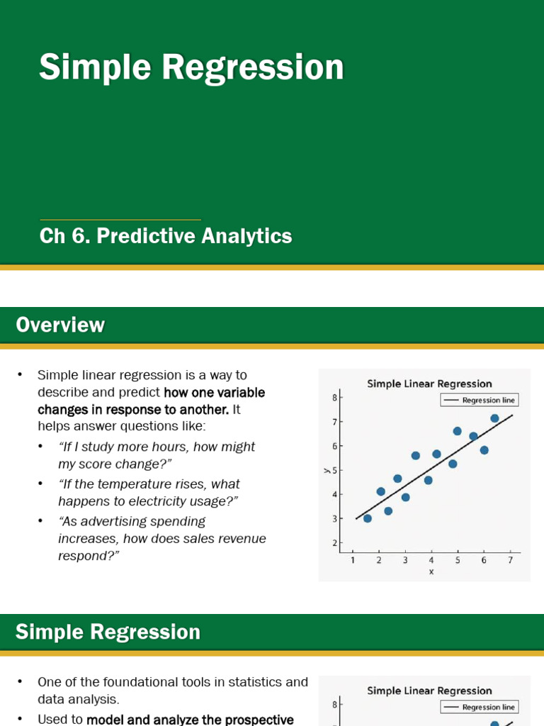 6_INST 4 Lesson 6b Simple Regression | PDF | Linear Regression ...