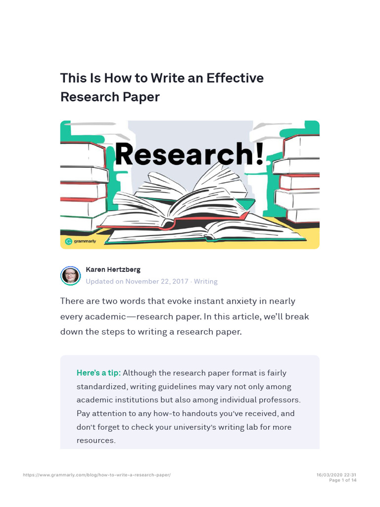 Guide to Writing a Research Paper | PDF | Essays | Human Communication
