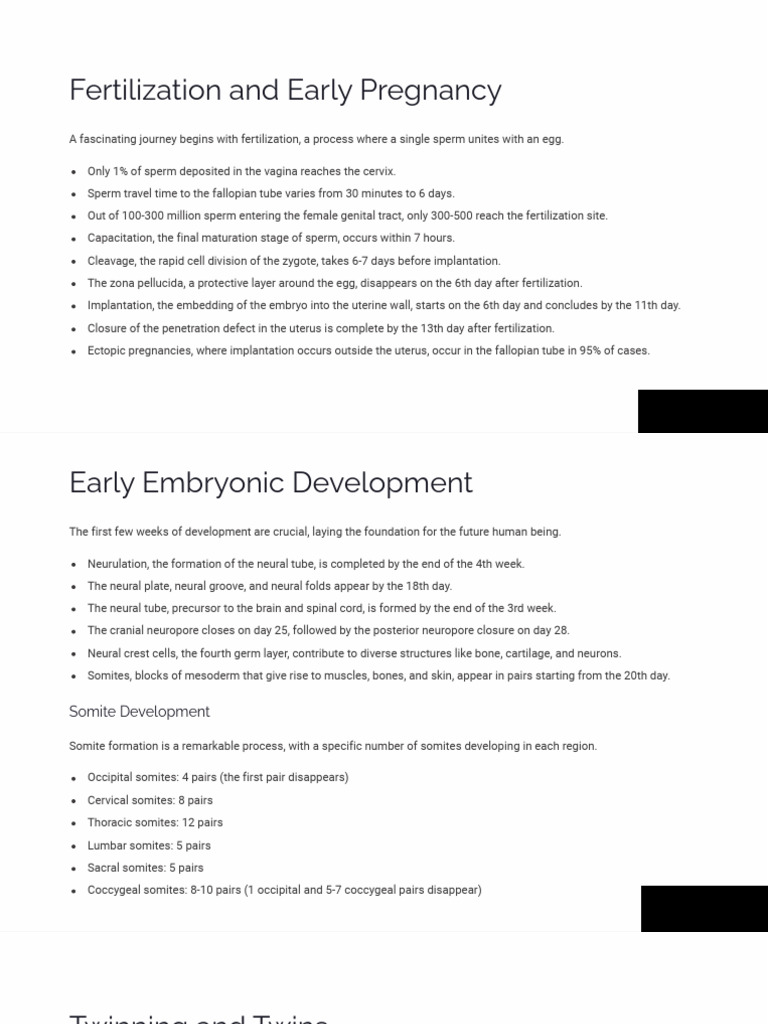 Embryology Notes Numbers and Facts Removed محجوب | PDF | Twin | Placenta