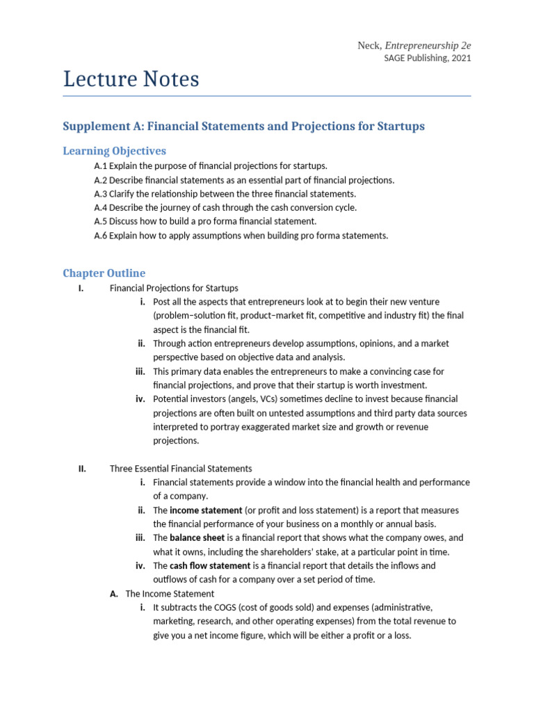 Neck LectureNotes Supplement A | PDF | Equity (Finance) | Expense