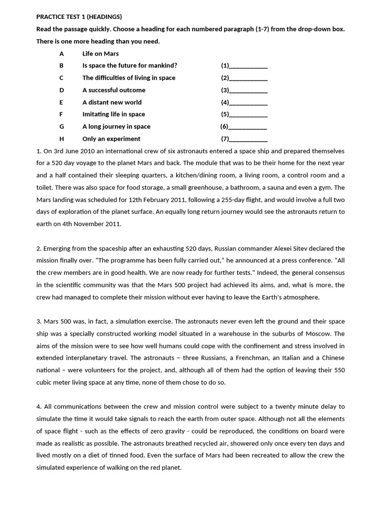 Mars 500: Simulating Space Travel Challenges | PDF | Chinese Cuisine | Pet