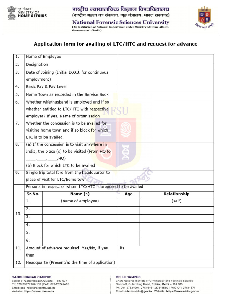Ltc Form and Annexure | PDF