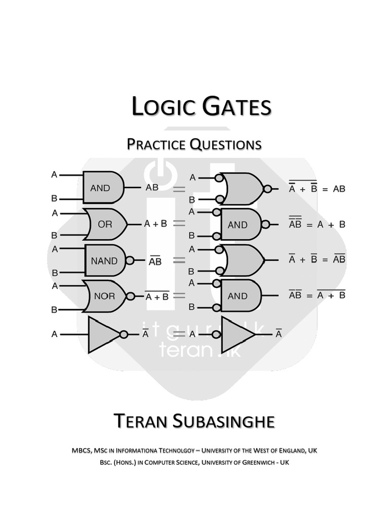 Logic Gates Past and Model Questions by Itguru | PDF | Boolean Algebra ...