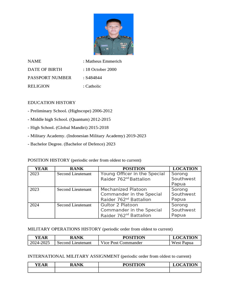 CV Format - Aussie Visa Application | PDF