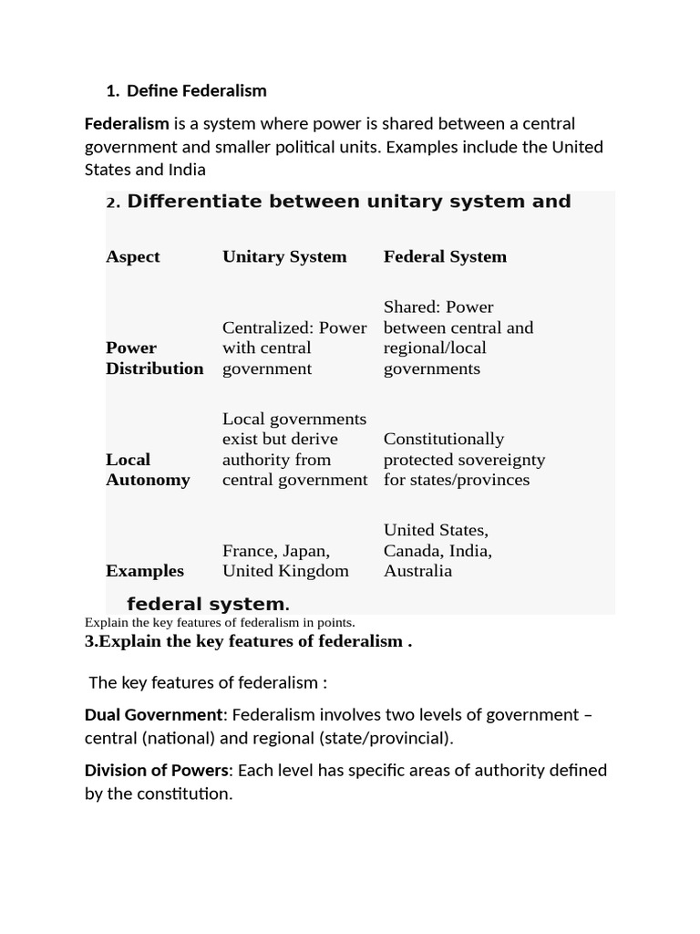 Define Federalism | PDF | Federalism | Federation