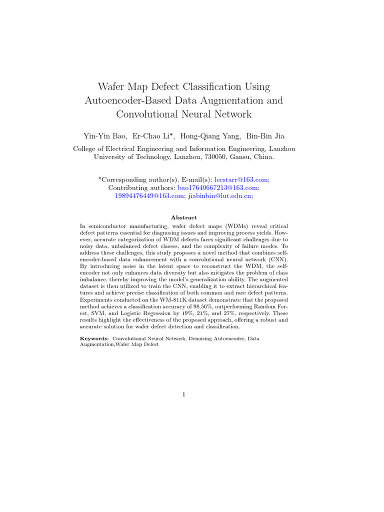 Wafer Defect Classification with CNNs | PDF | Receiver Operating ...
