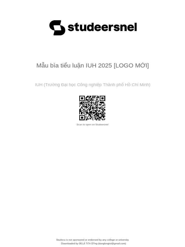Mẫu bìa tiểu luận IUH 2025 (LOGO MỚI) : IUH (Trường Đại học Công nghiệp ...