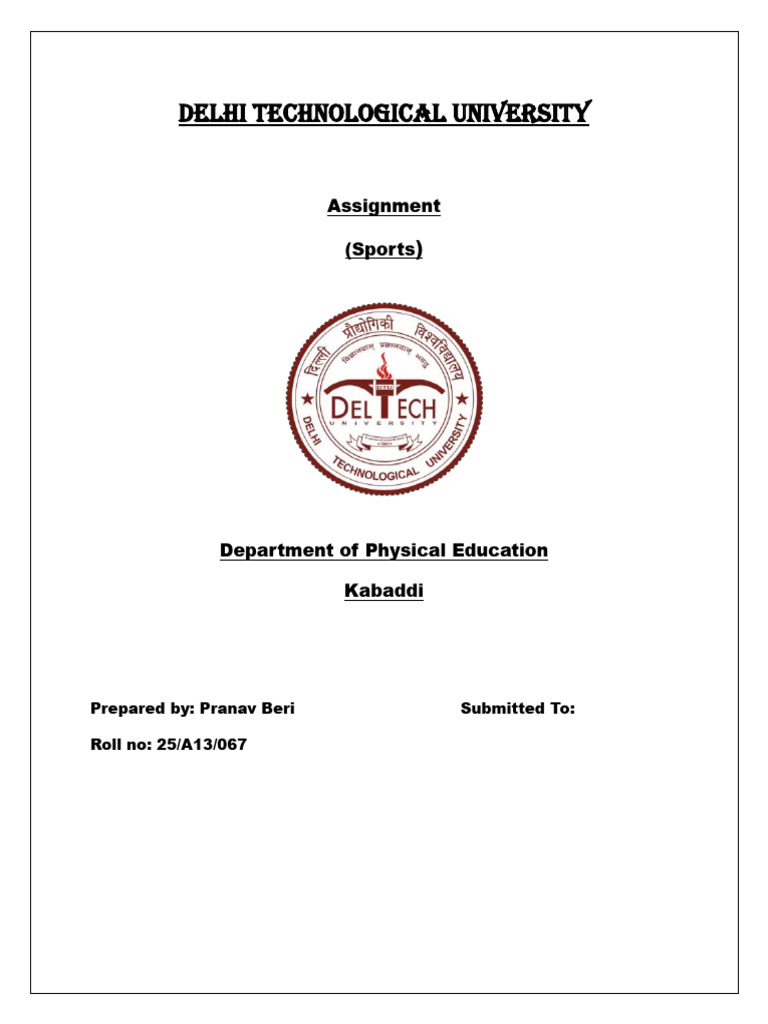 Kabaddi Cover Page | PDF