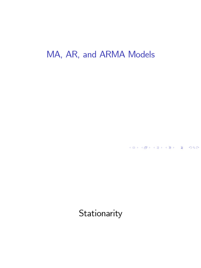 m05 Ar Ma and Arma, Part 1 | PDF | Stationary Process | Autoregressive ...