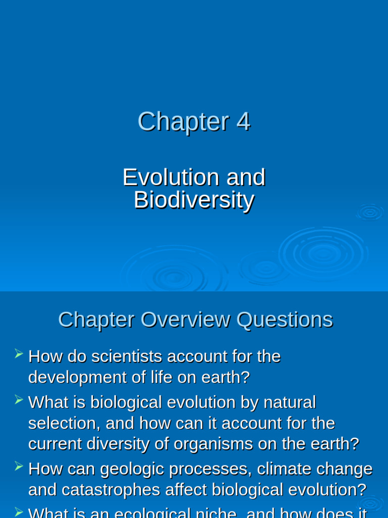 Env Science Chapt 4 Biodiversity and Evol | PDF | Evolution | Natural ...