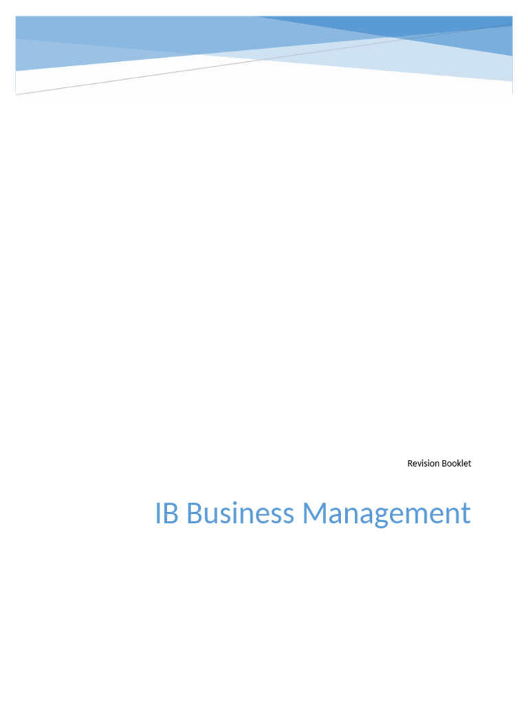 Unit 3 Finance Revision Booklet | PDF | Expense | Business