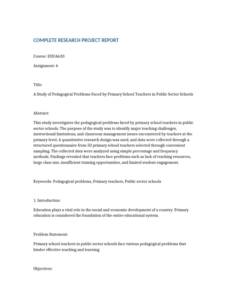 EDUA630 Complete Research Project | PDF