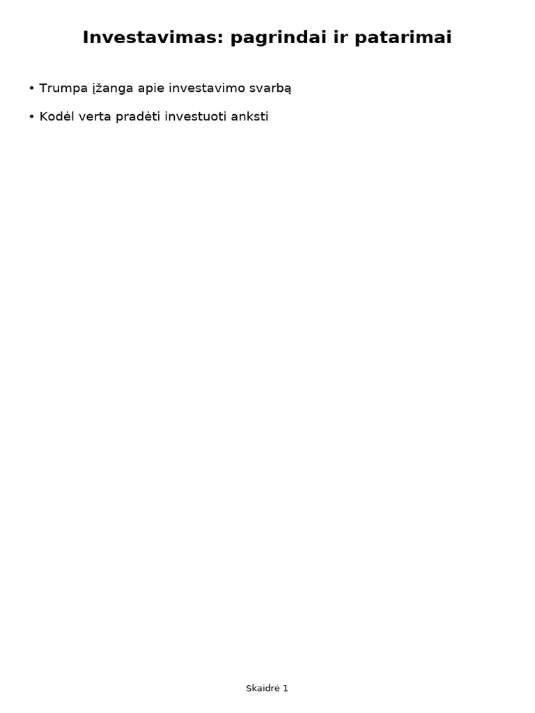 Investavimo Skaidres | PDF