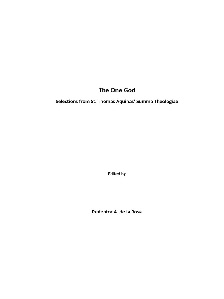 Theodicy-IM | PDF | Thomas Aquinas | Existence