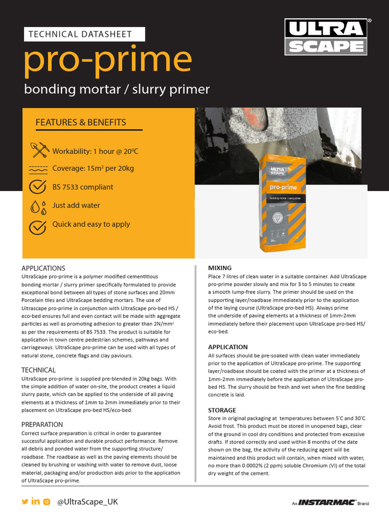 ULTRASCAPE-PRO-PRIME-DATASHEET | PDF | Concrete | Materials