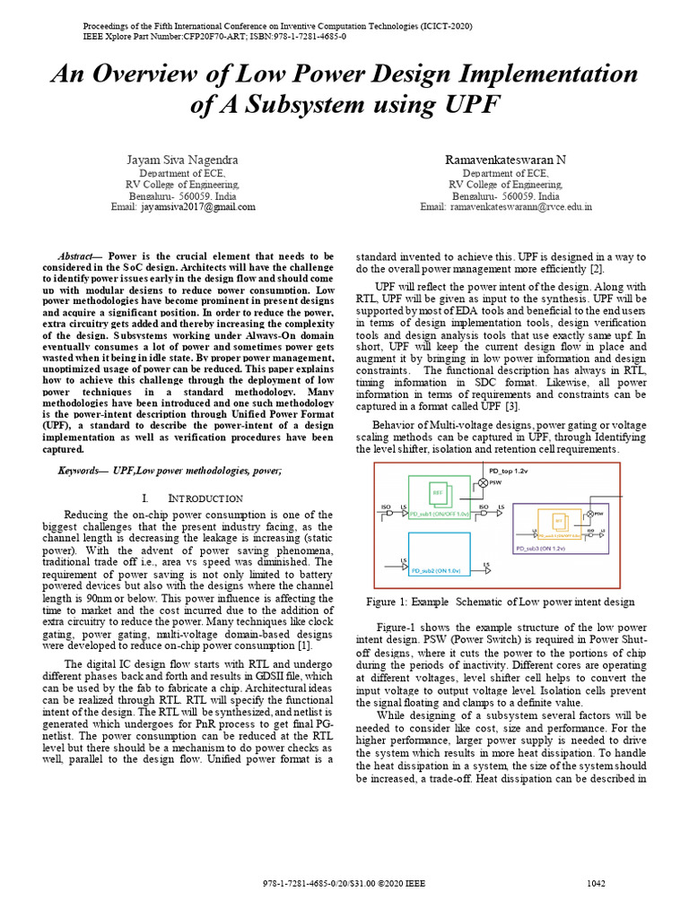 Low Power Design with UPF Techniques | PDF | Computer Engineering ...