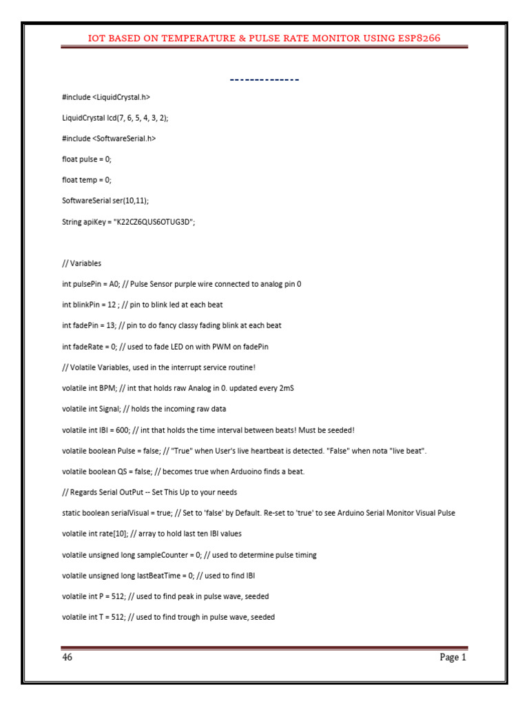 Temp & Pulse Rate Moniter Program | PDF | Heart Rate | Pulse