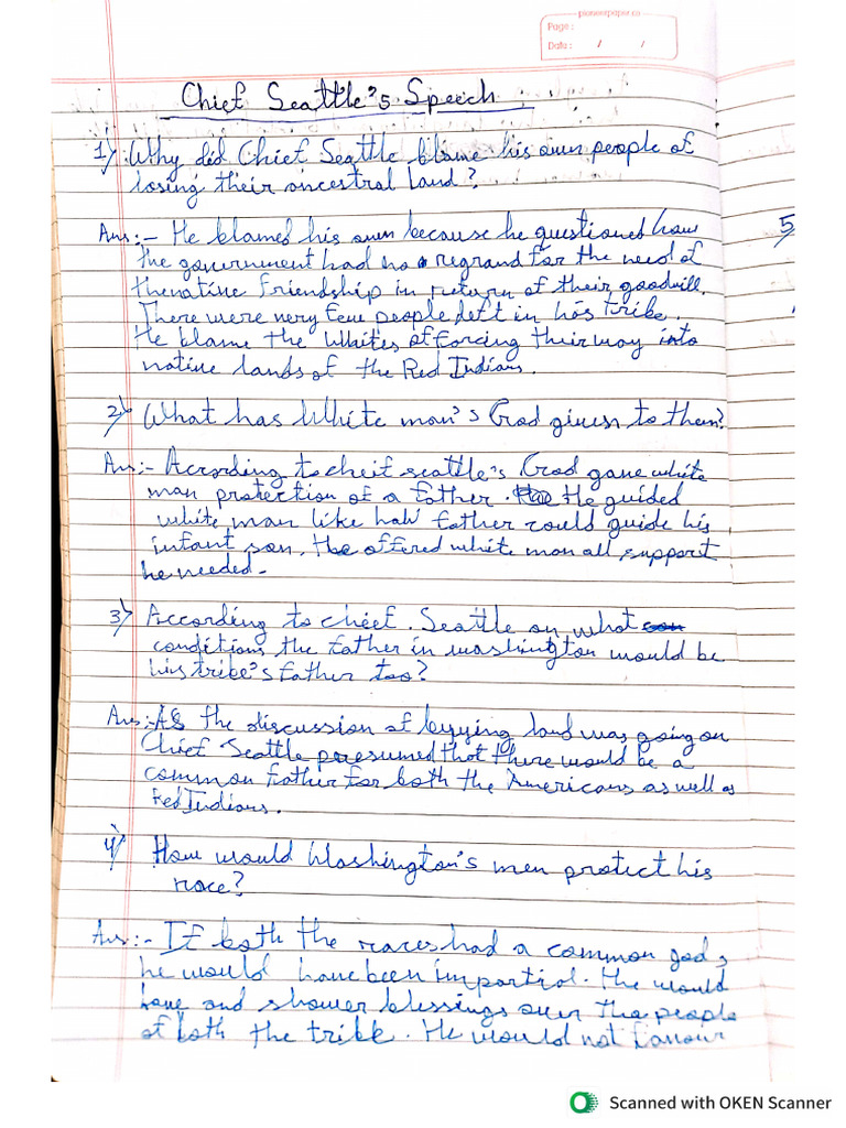 Chief Seattle's Speech | PDF