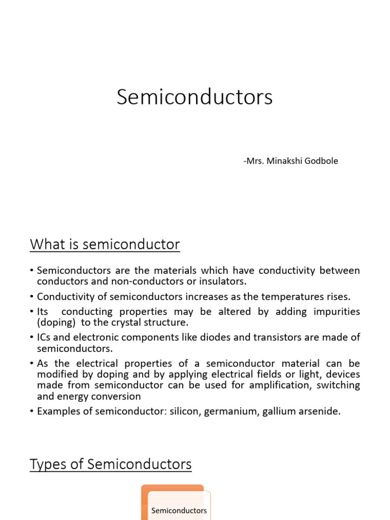 Understanding Semiconductors: Types & Behavior | PDF | P–N Junction ...