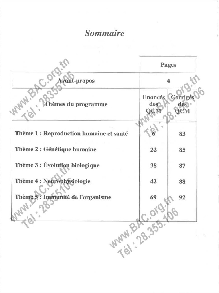 QCM Bac Sciences Bac Org | PDF