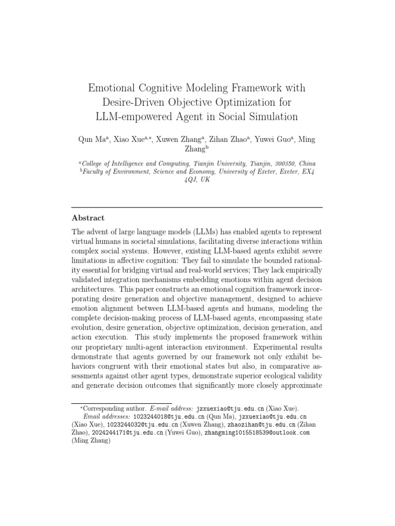 Emotional Cognitive | PDF | Emotions | Simulation