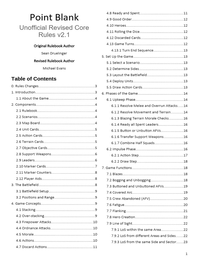 Point_Blank_Unofficial_Revised_Core_Rules_v2.1 | PDF | Armoured ...