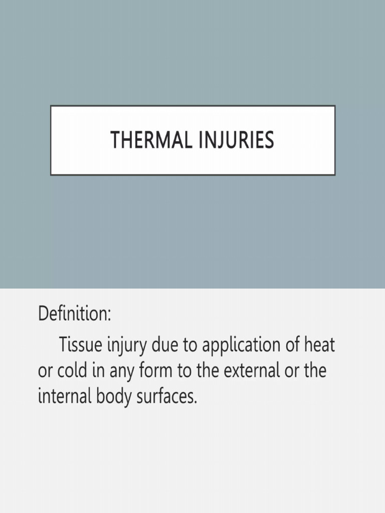 Thermal Injuries | PDF