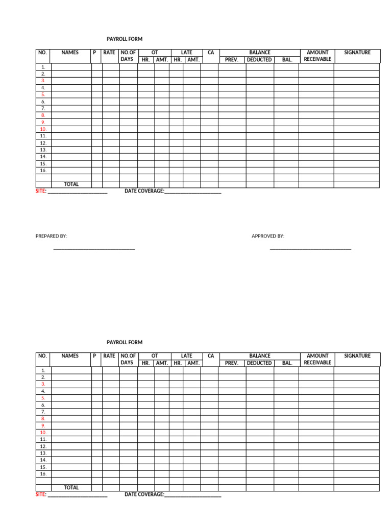Payroll Form | PDF | Payroll | Chess Theory