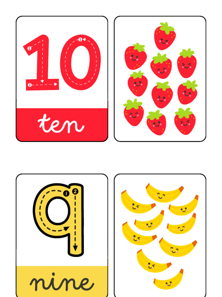 Tarjetas de Numeros 1-10 | PDF