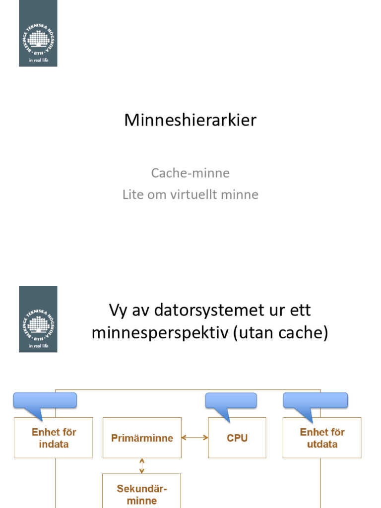 Cache Virtuellt Minne VT25 | PDF
