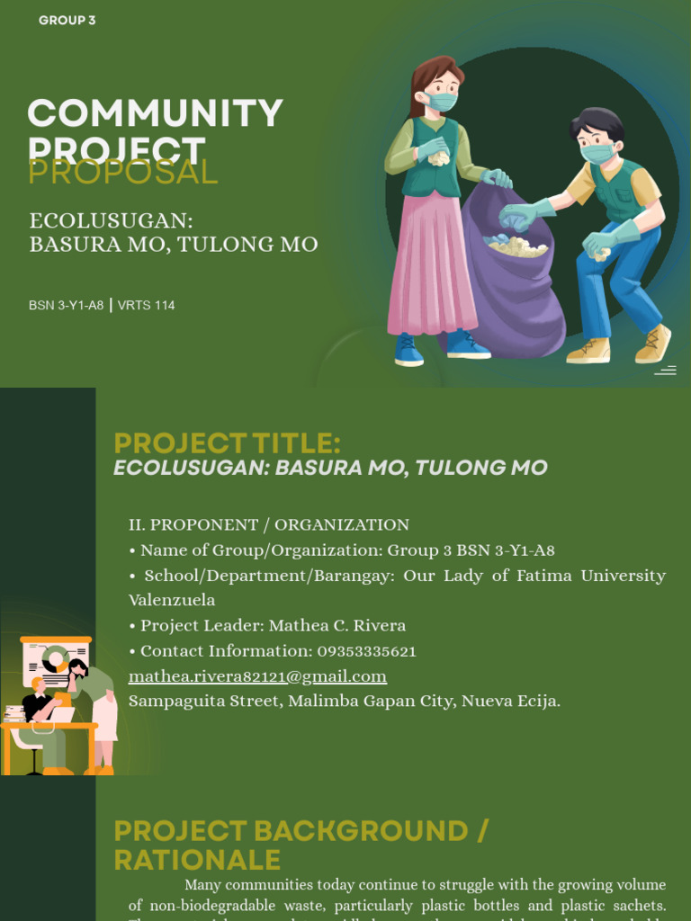 Community Project Proposal - Group 3 | PDF | Recycling | Waste Management