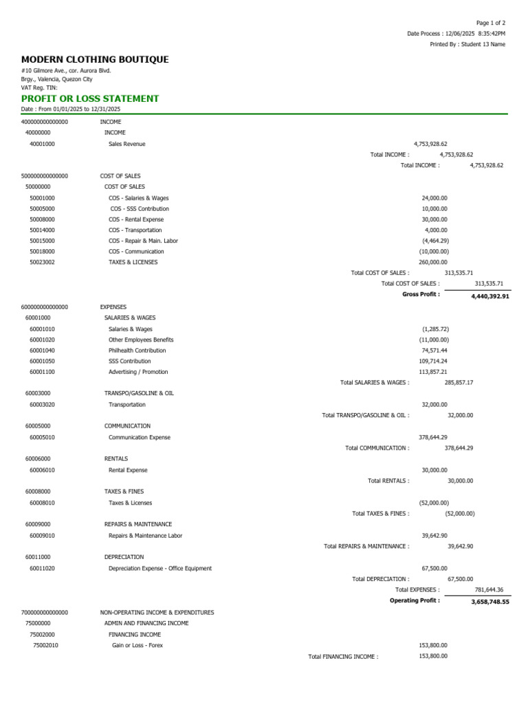 processReport (6) | PDF | Expense | Income