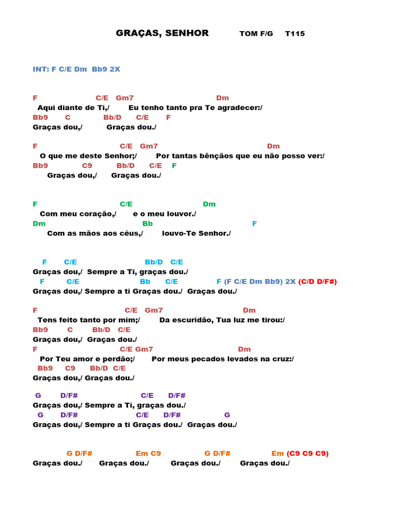 Graças, Senhor Tom f.g t115 (1) | PDF