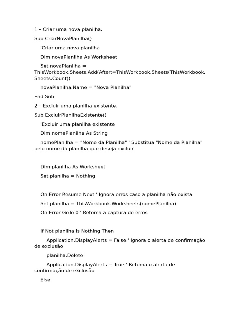 Excel codigos | PDF | Macro (Ciência da Computação) | Mediana (Estatística)