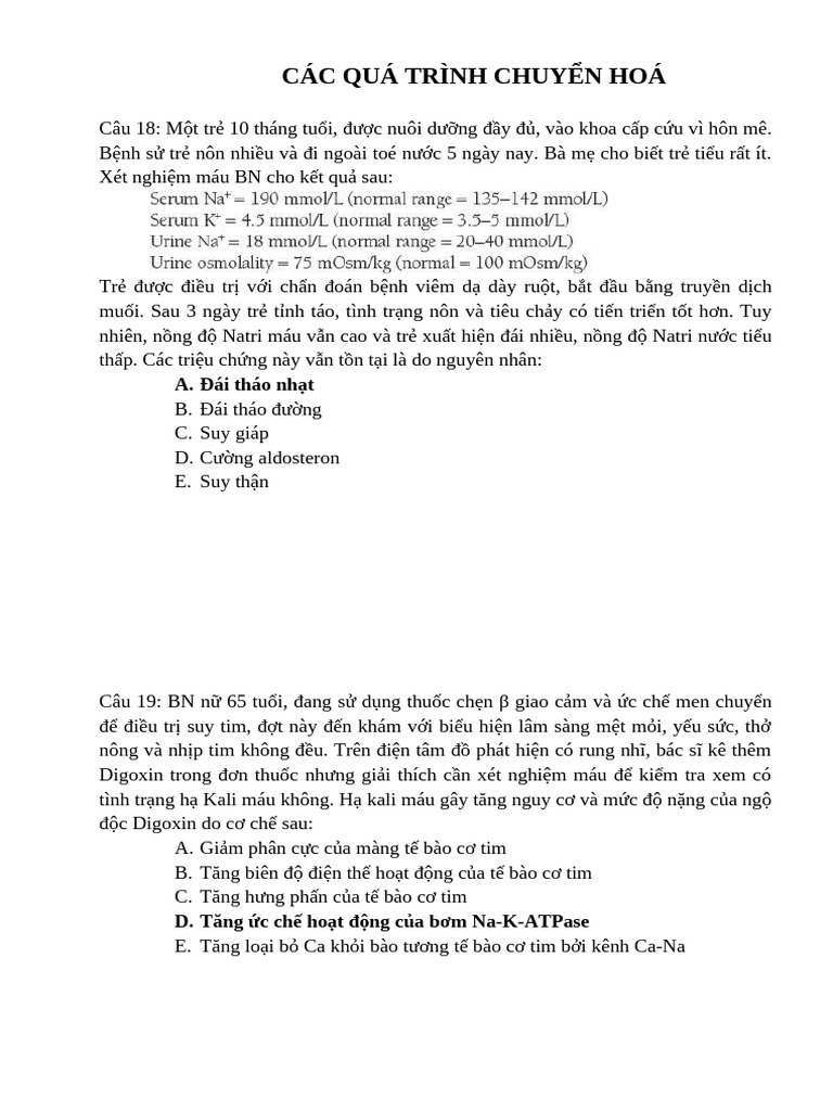 2 - Các Quá Trình Chuyển Hóa | PDF