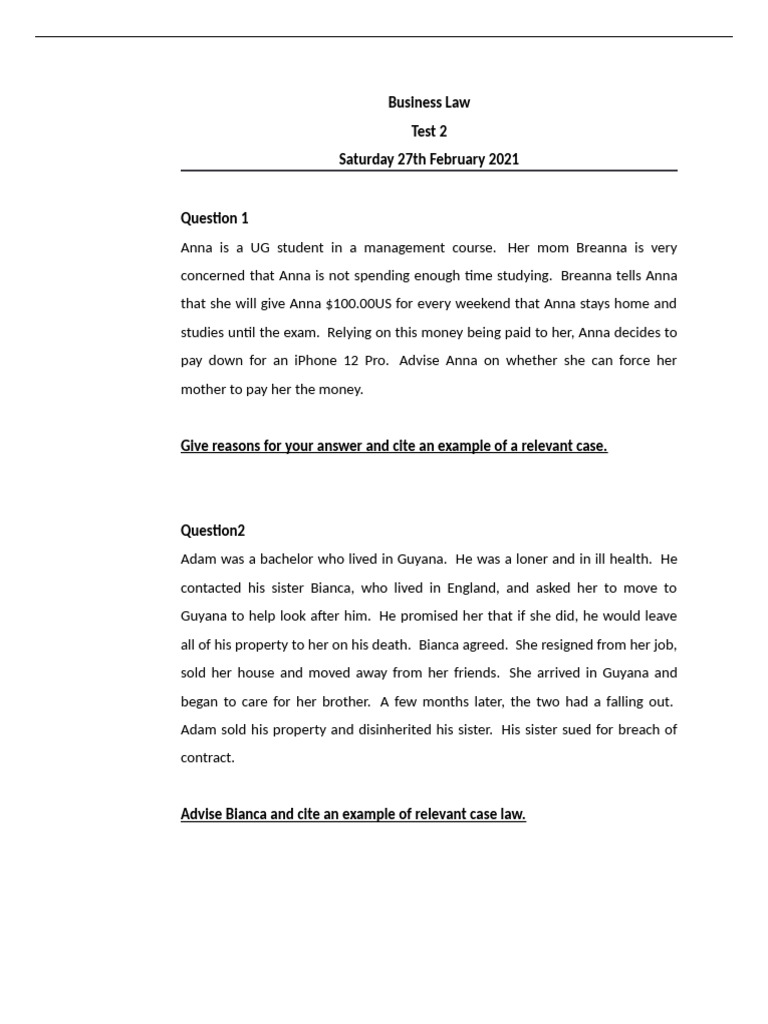 Test 2 Business Law.docx | PDF