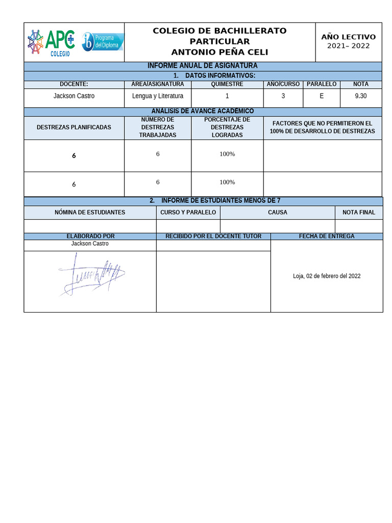 Avance 3E Lengua y Literatura | PDF