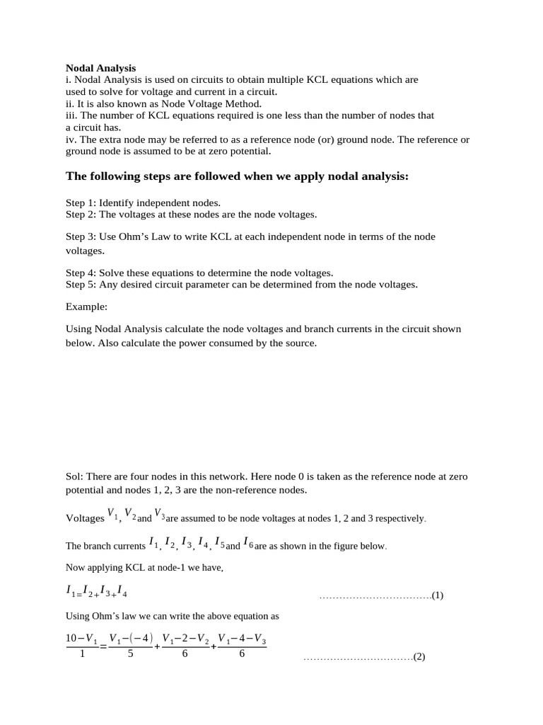 Nodal Analysis | PDF | Electrical Circuits | Electronics