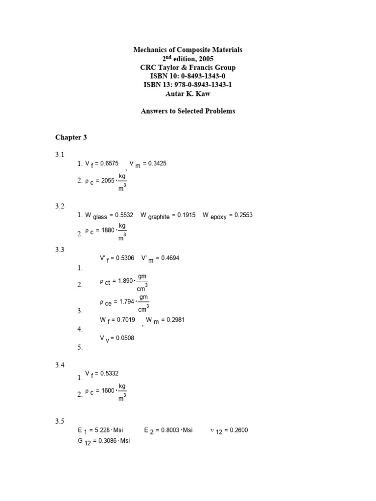 Chapter3 Answers | PDF | Mechanical Engineering | Materials