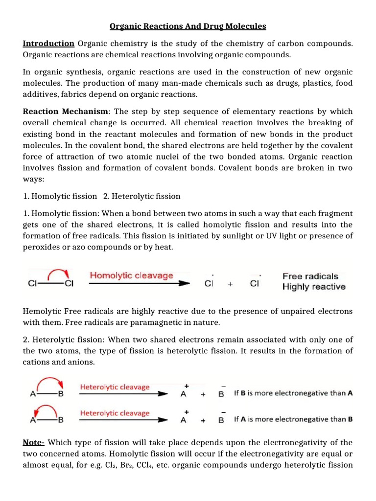 Organic Reactions in Drug Synthesis | PDF | Chemical Reactions ...