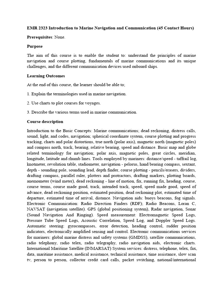 Introduction to Marine Navigation & Communication | PDF | Navigation ...