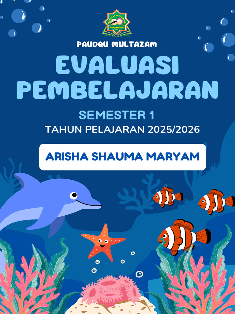 Biru Warna Warni Ilustrasi Sampul LKPD Tema Mengenal Hewan Laut Dokumen ...