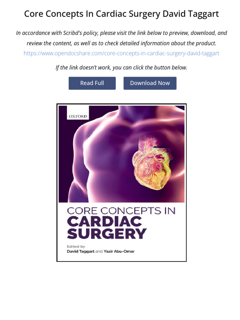 Core Concepts in Cardiac Surgery David Taggart | PDF | Coronary Artery ...
