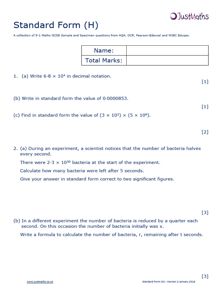 Standard Form H QP | PDF | Qualifications