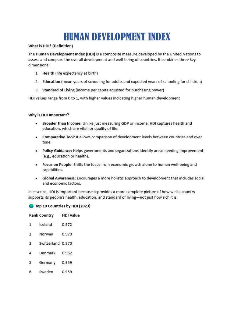 Understanding the Human Development Index | PDF | Human Development Index