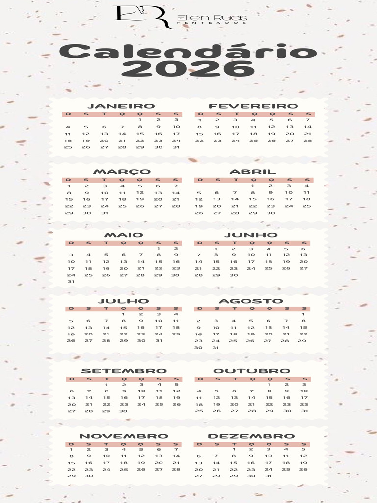 Calendário 2026 Completo e Prático | PDF
