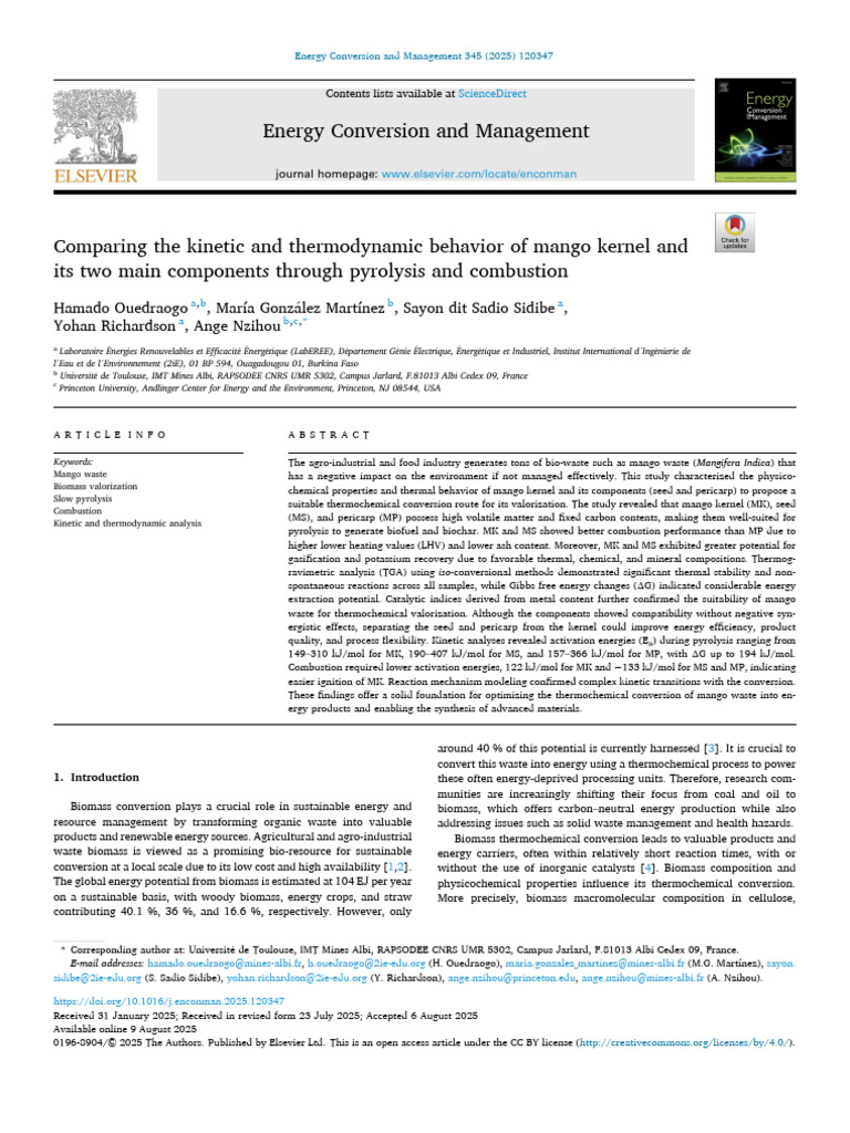 Comparing the Kinetic and Thermodynamic Behavior of Mang 2025 Energy ...