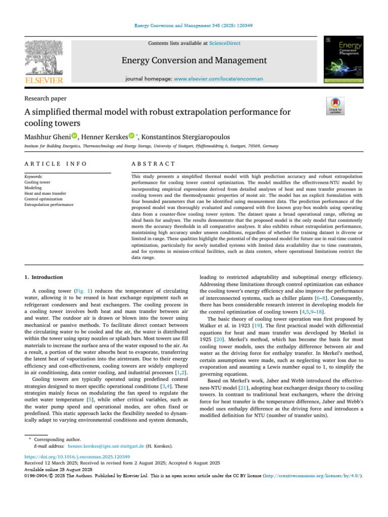 A Simplified Thermal Model With Robust Extrapolatio 2025 Energy ...
