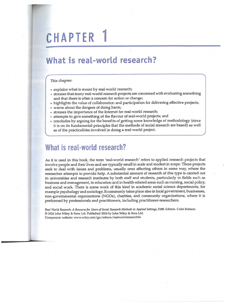 Understanding Real-World Research Methods | PDF | Evaluation | Psychology