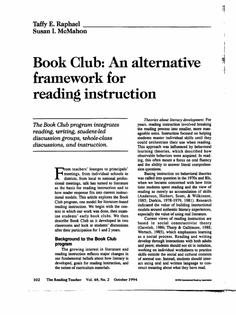 Raphael McMahon TRT BookClub 1994 | PDF
